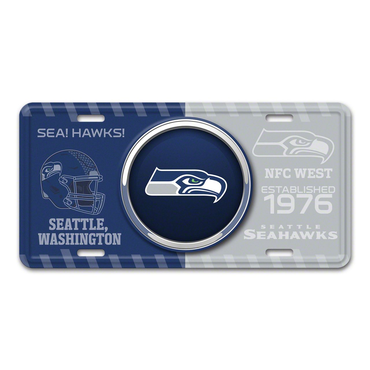 Universal AM Embossed Metal License Plate with Seattle Seahawks Logo ...