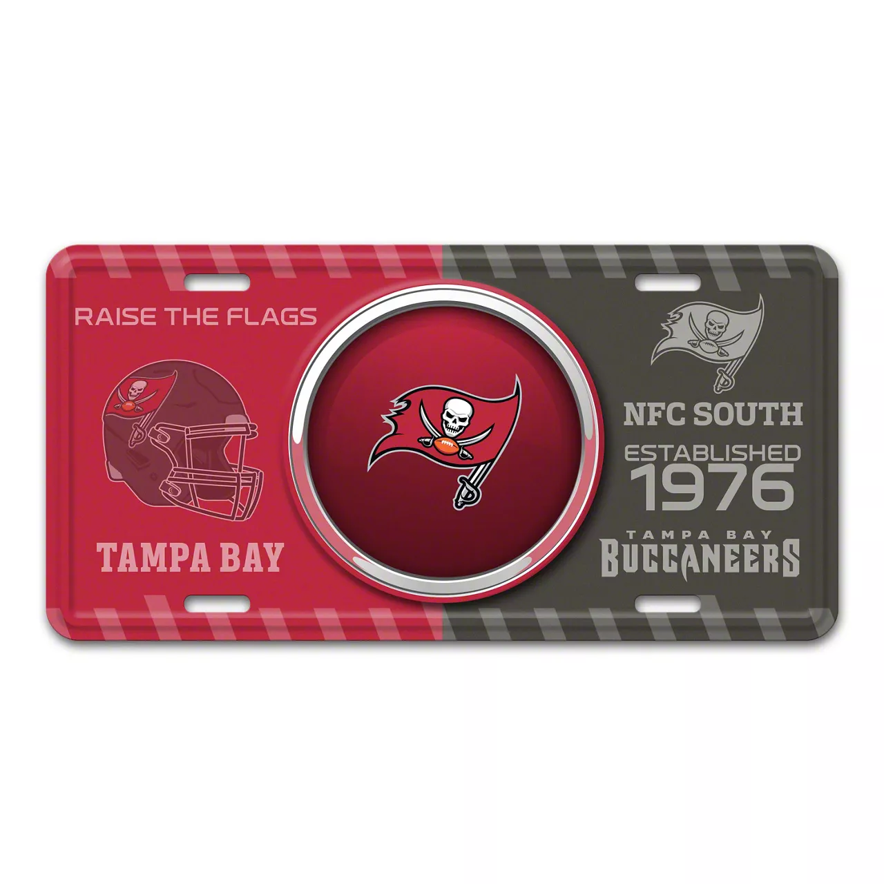 Universal AM Embossed Metal License Plate with Tampa Bay Buccaneers ...