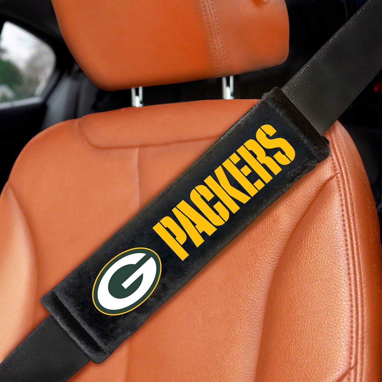 Universal AM Embroidered Seatbelt Pads with Green Bay Packers Logo ...