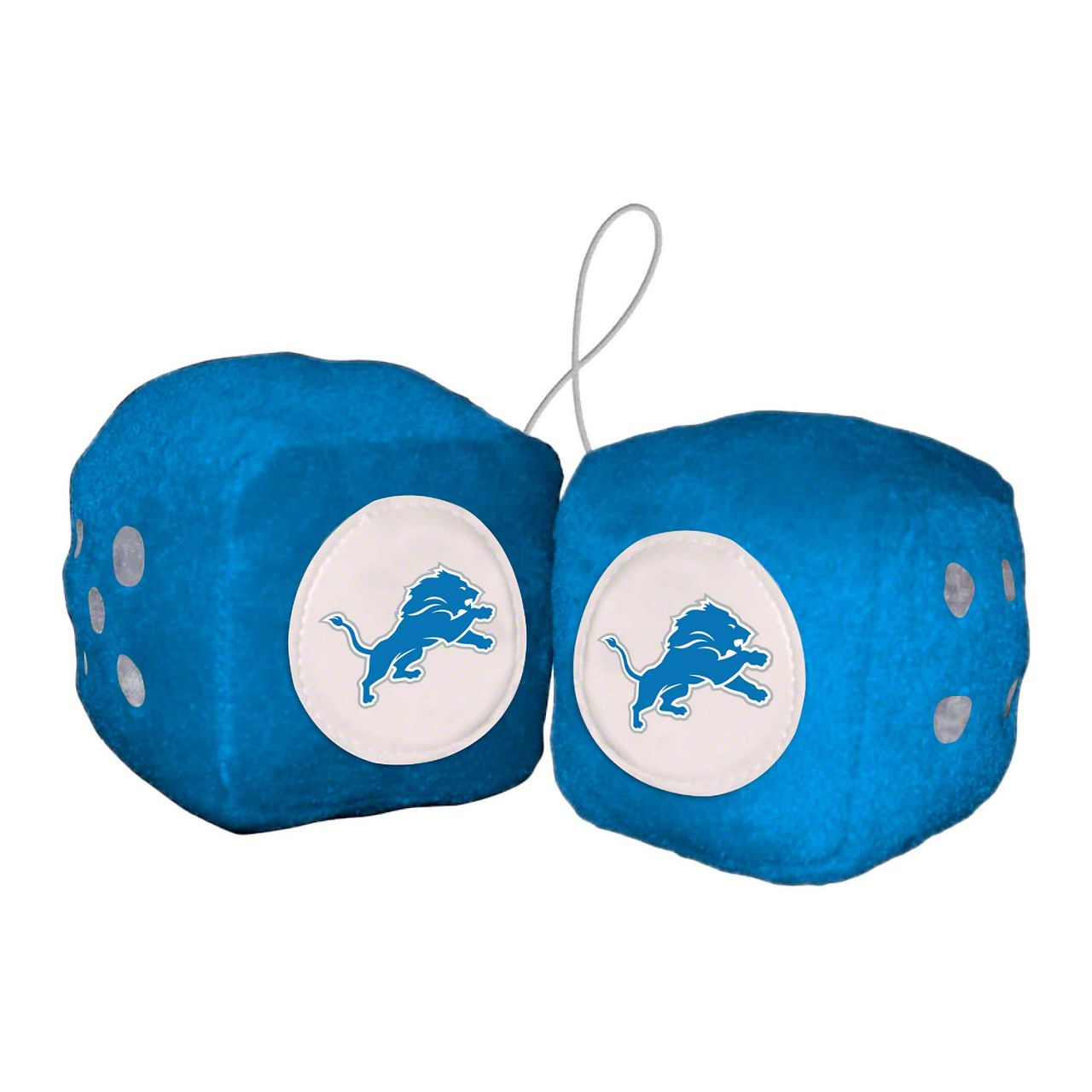 Universal AM Fuzzy Dice with Detroit Lions Logo; Blue (Universal; Some ...