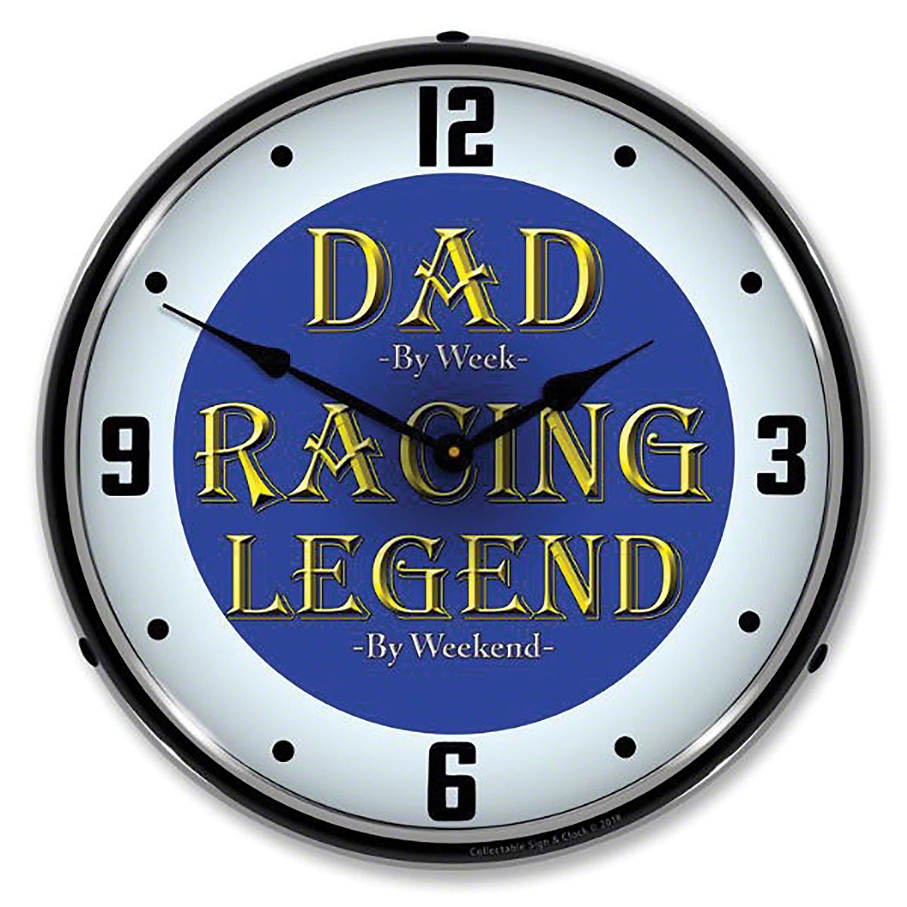 Universal AM LED Clock; Dad the Racing Legend - Free Shipping