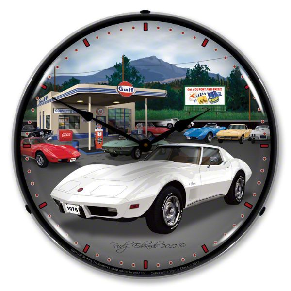 Universal AM LED Clock; Gulf Gas Station - Free Shipping