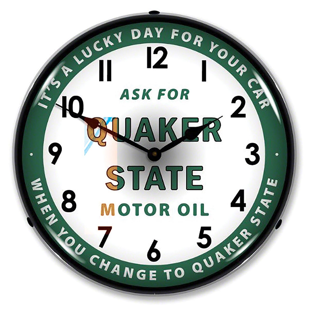Universal AM LED Clock; Quaker State Oil - Free Shipping