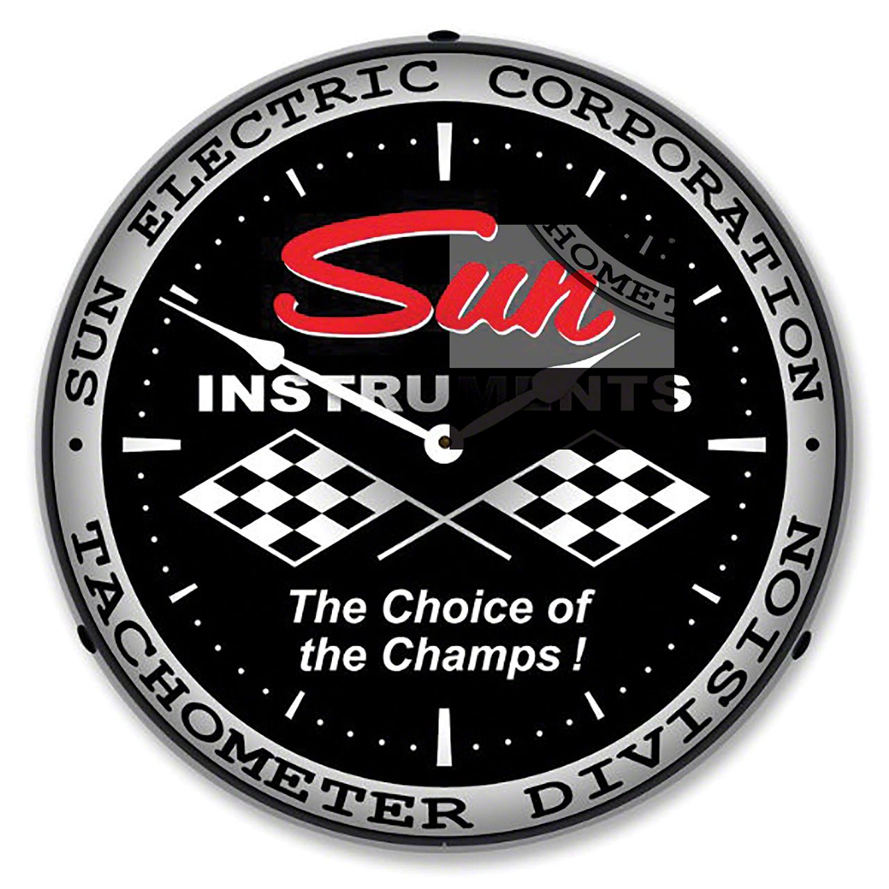 Universal AM LED Clock; Sun Tachometer Black - Free Shipping