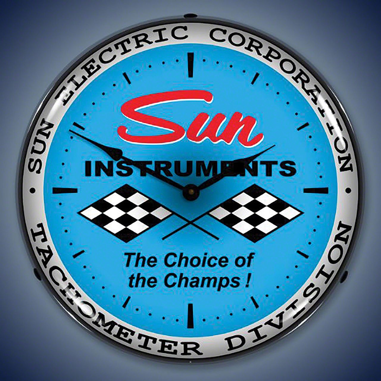 Universal AM LED Clock; Sun Tachometer Blue - Free Shipping