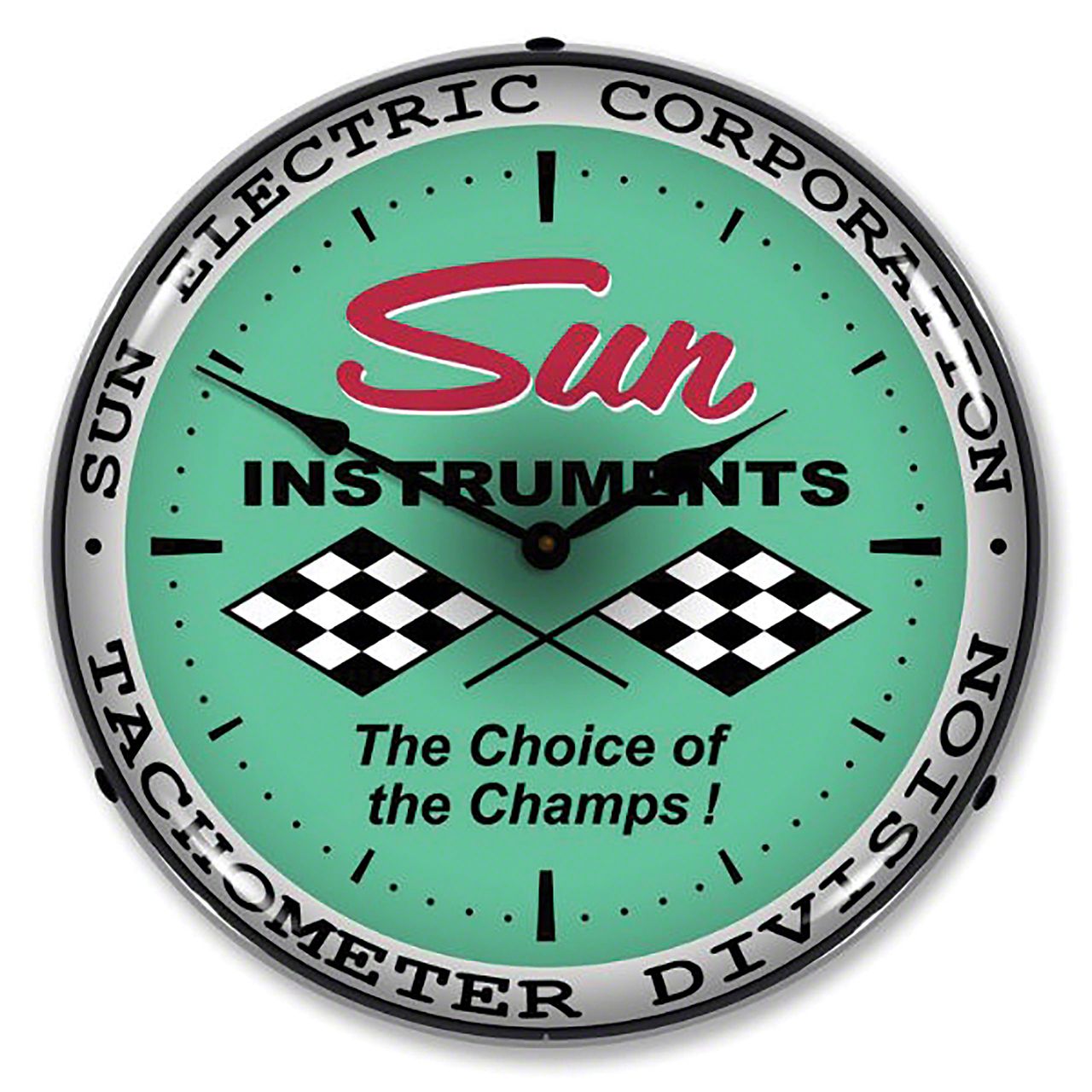 Universal AM LED Clock; Sun Tachometer Green - Free Shipping