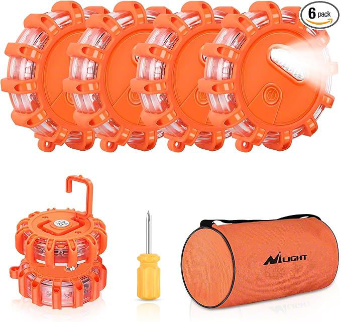Universal AM LED Road Flare Emergency Lights; 6-Pack - Free Shipping