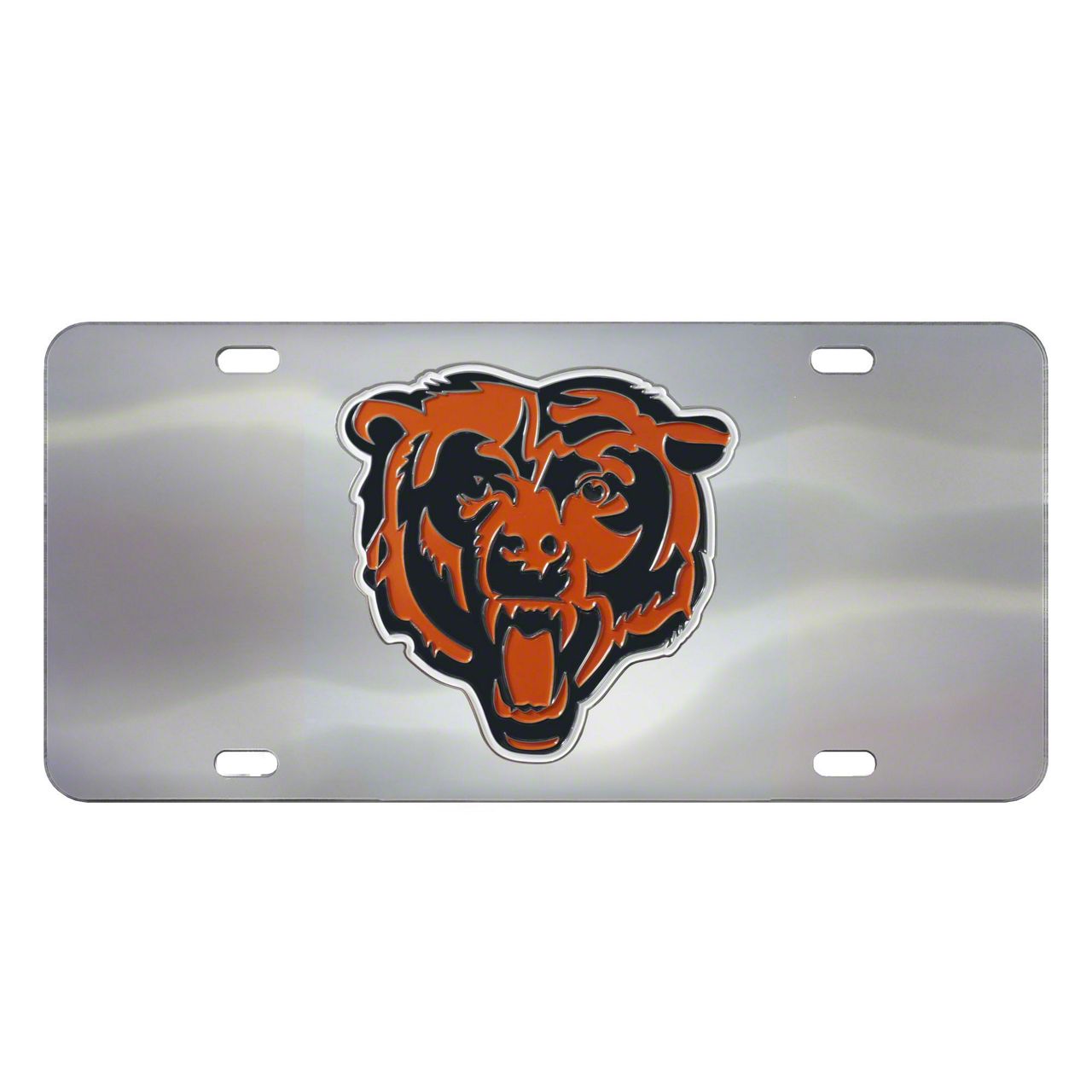 Universal AM License Plate with Chicago Bears Logo; Stainless Steel ...