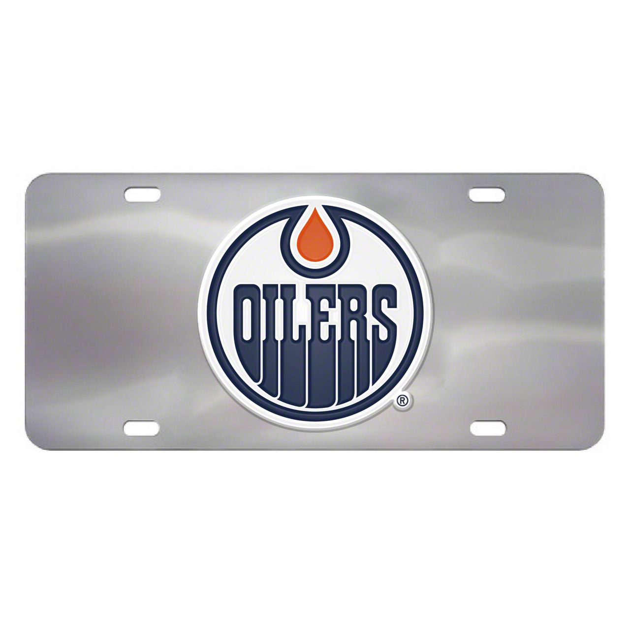 Universal AM License Plate with Edmonton Oilers Logo; Stainless Steel ...