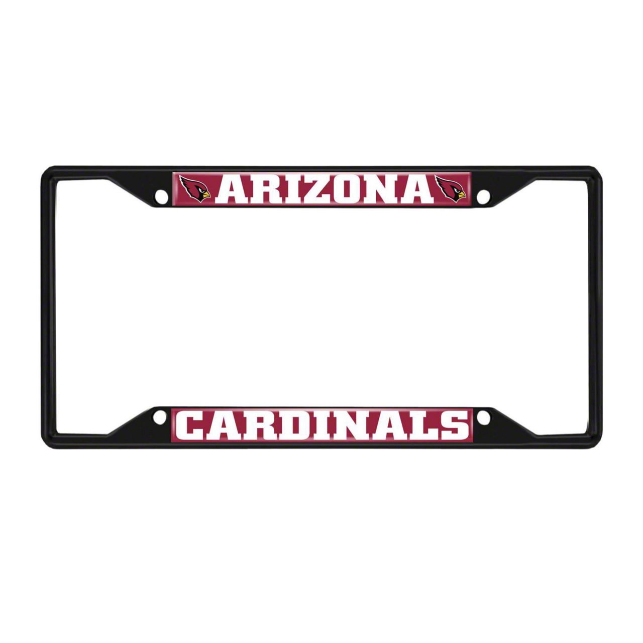 Universal AM License Plate Frame with Arizona Cardinals Logo; Black and ...