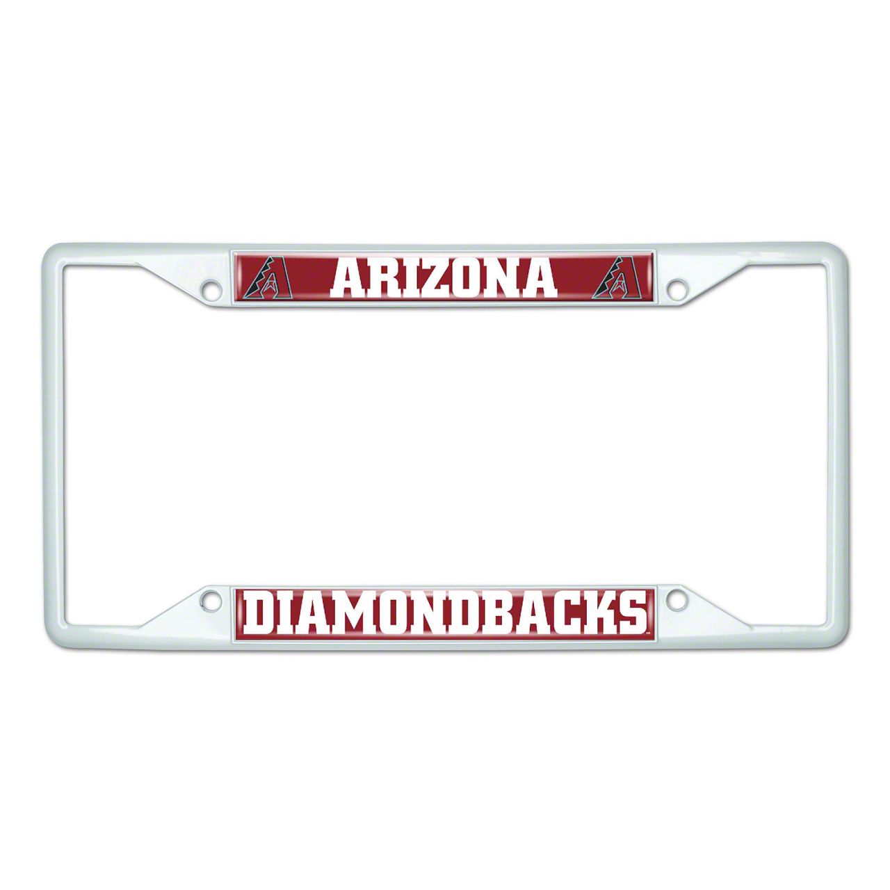 Universal AM License Plate Frame with Arizona Diamondbacks; White (Universal; Some Adaptation ...