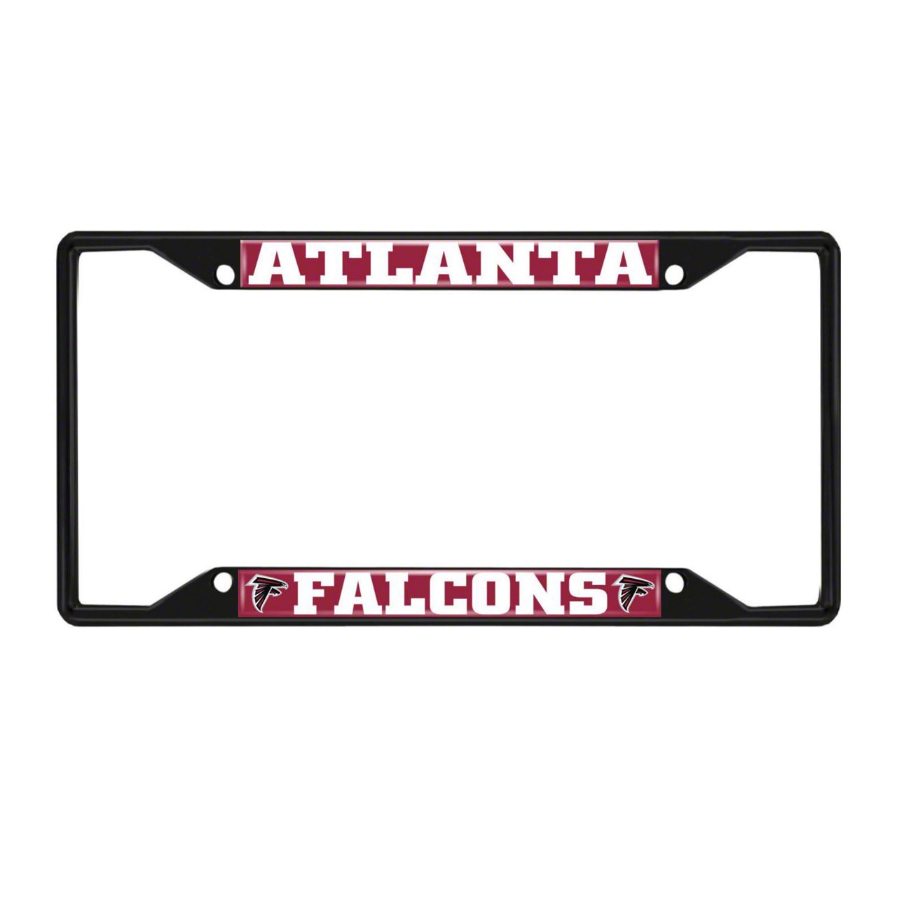 Universal AM License Plate Frame with Atlanta Falcons Logo; Black and ...