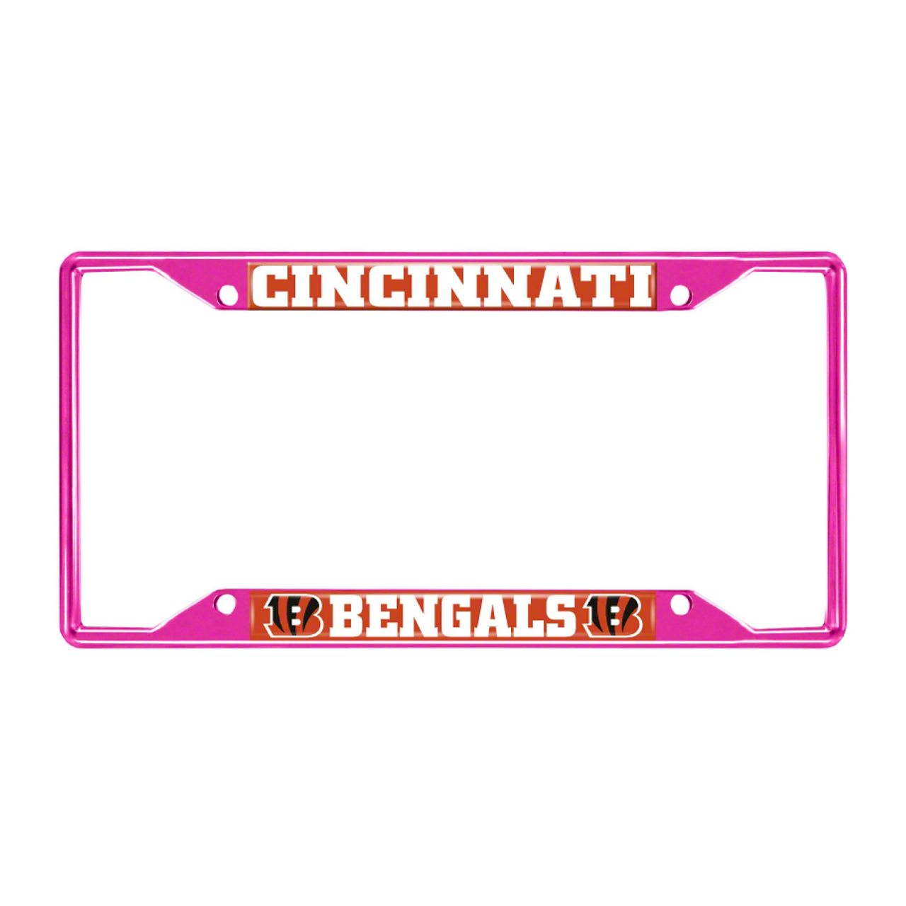 Universal AM License Plate Frame with Cincinnati Bengals; Pink ...
