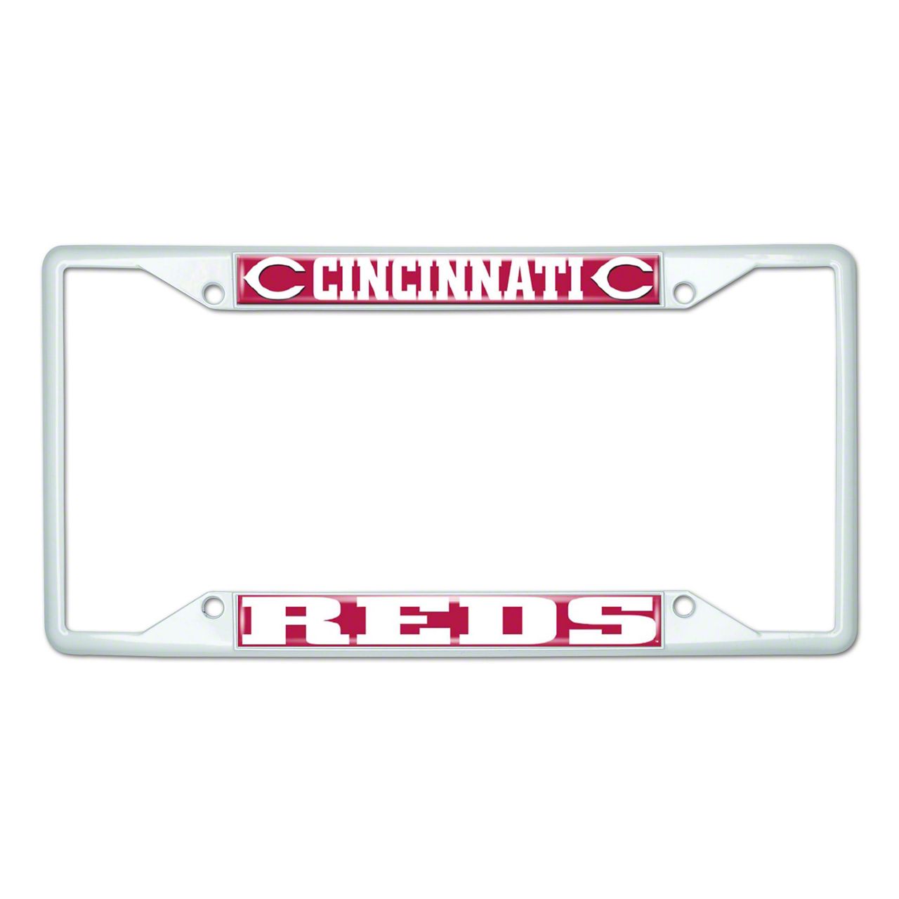 Universal AM License Plate Frame with Cincinnati Reds; White (Universal ...