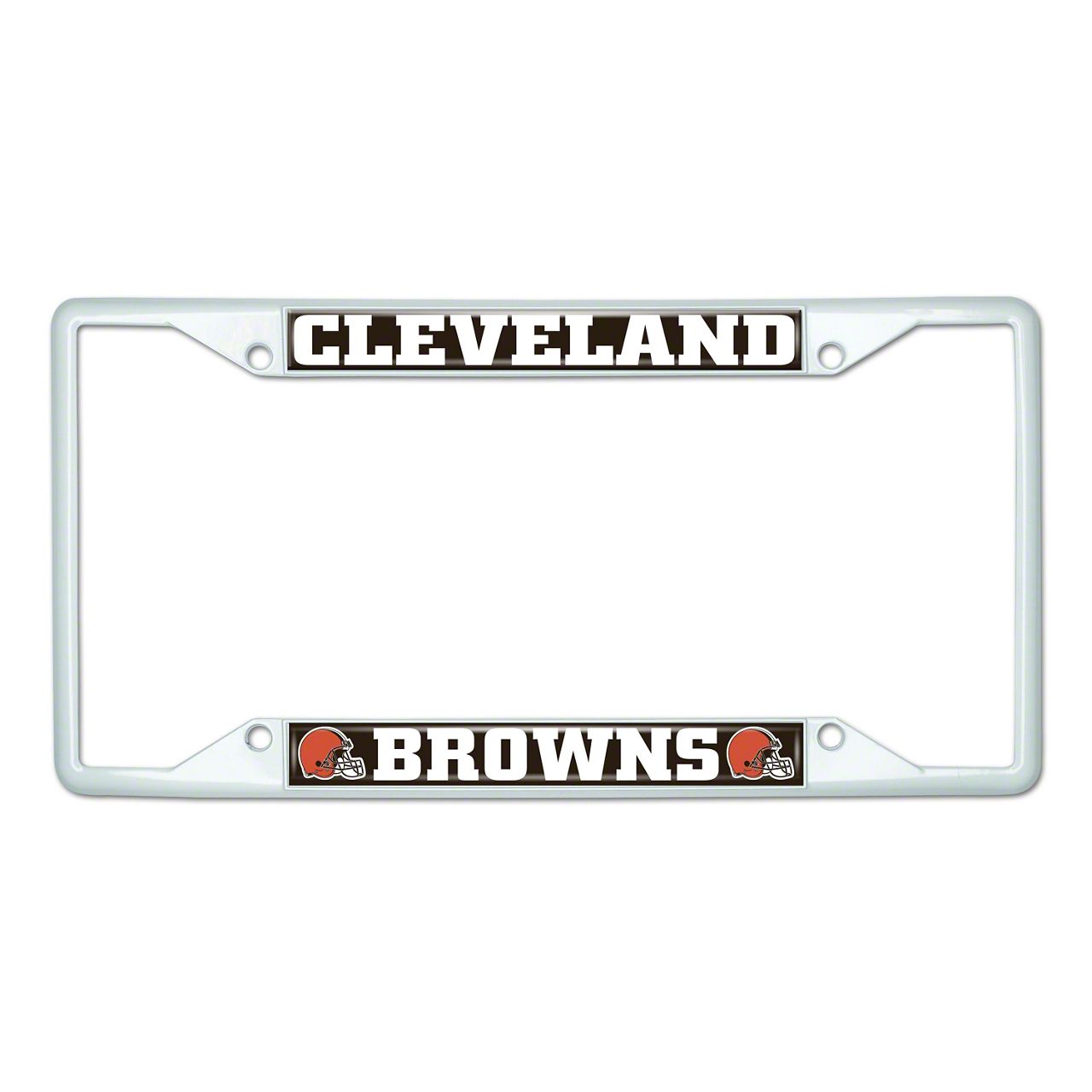 Universal AM License Plate Frame with Cleveland Browns; White ...