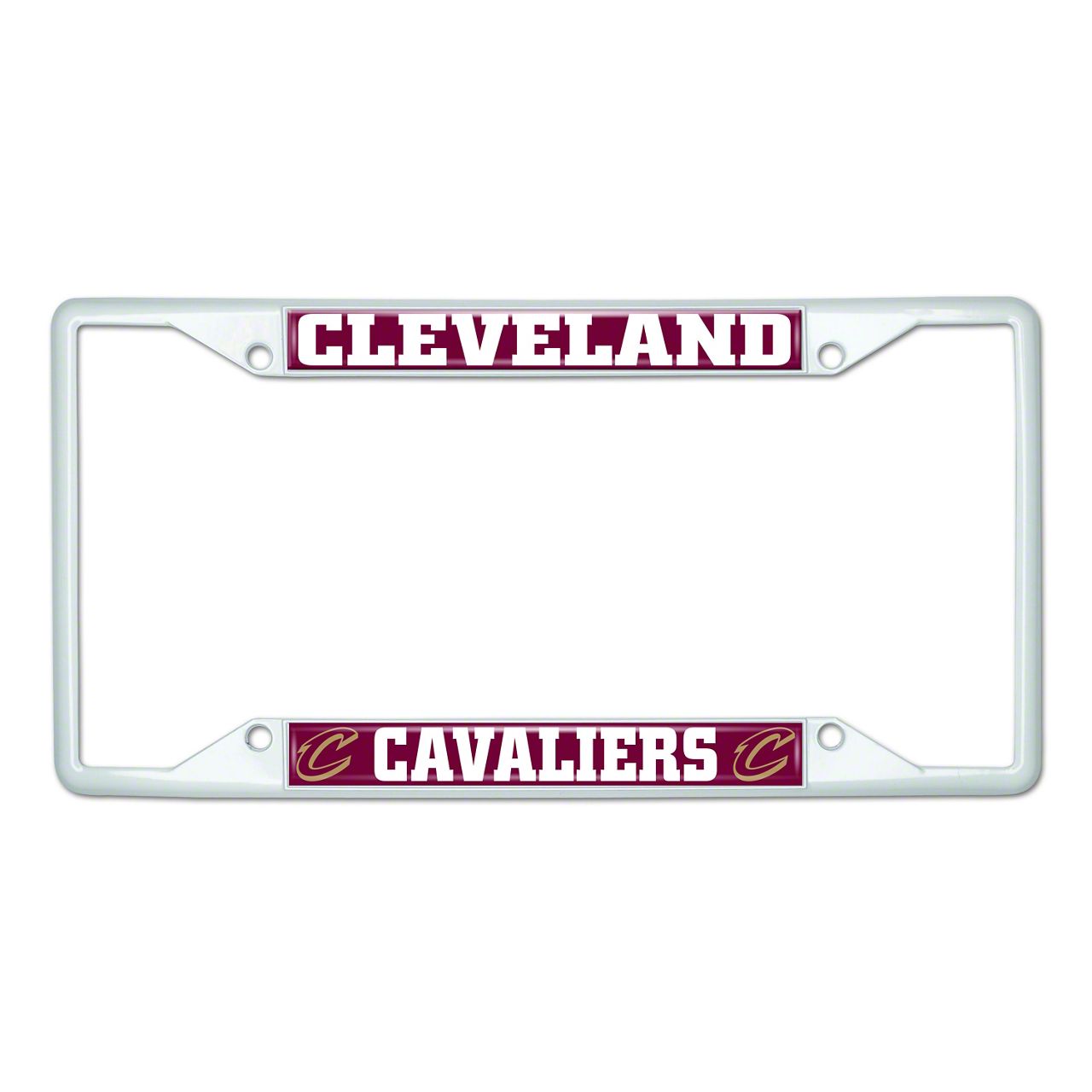 Universal AM License Plate Frame with Cleveland Cavaliers; White ...