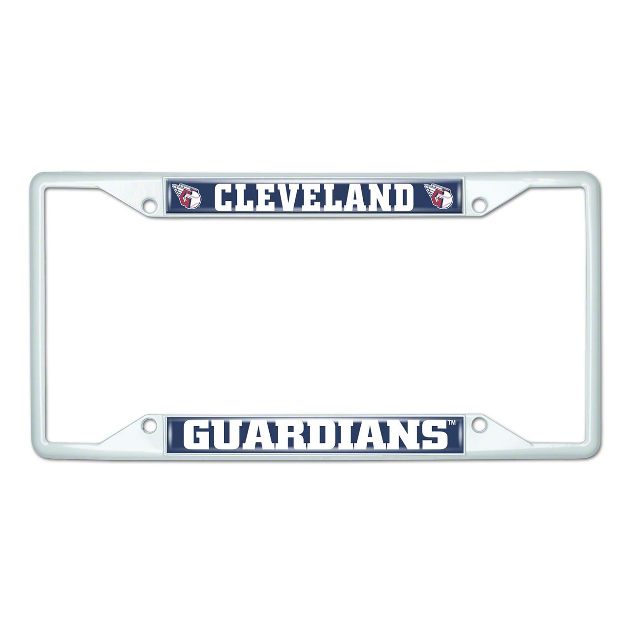 Universal AM License Plate Frame with Cleveland Guardians; White ...