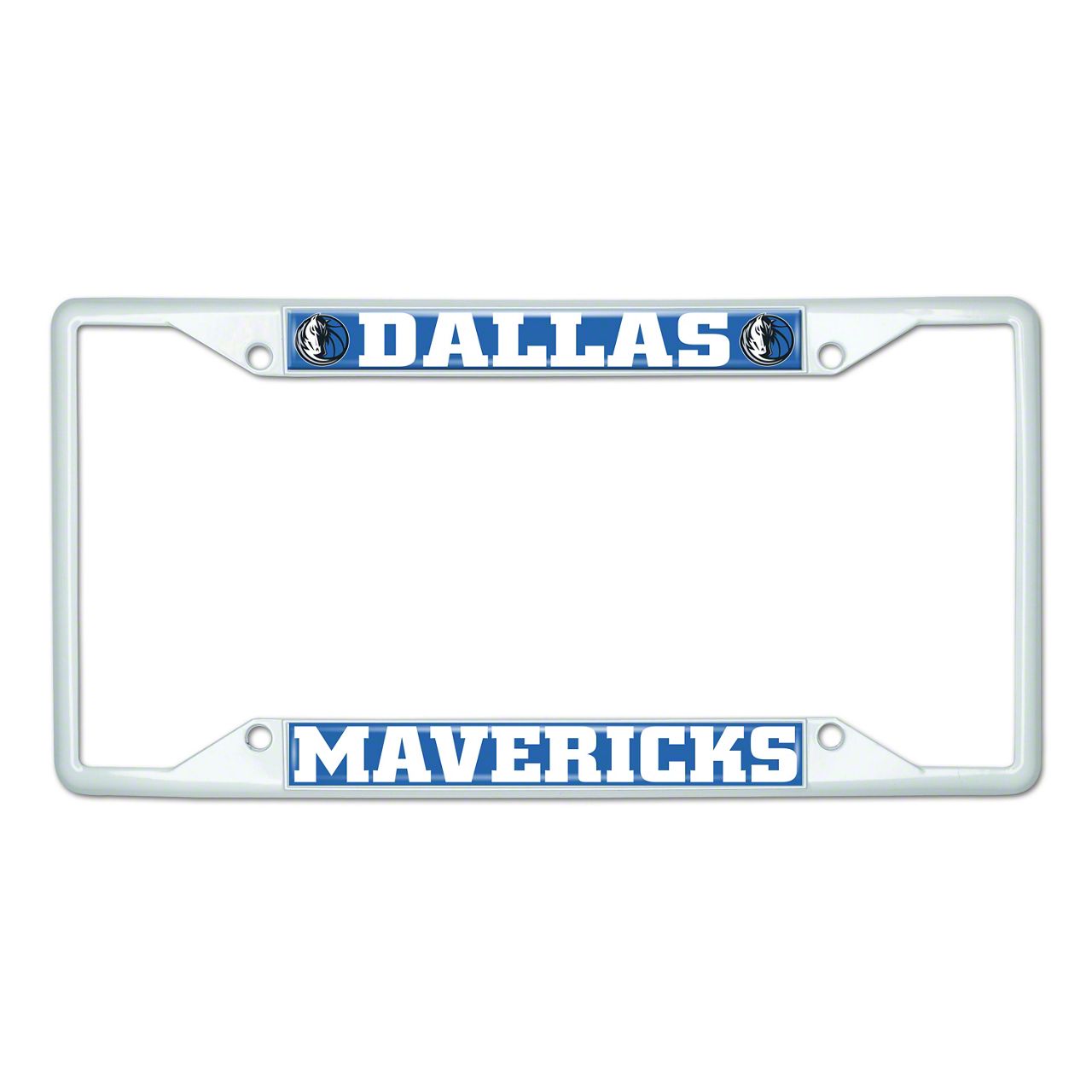 Universal AM License Plate Frame with Dallas Mavericks; White ...