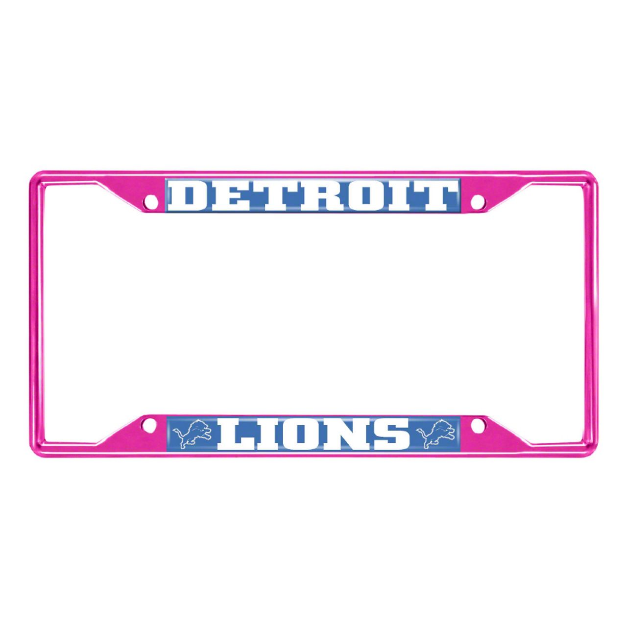 Universal AM License Plate Frame with Detroit Lions; Pink (Universal ...