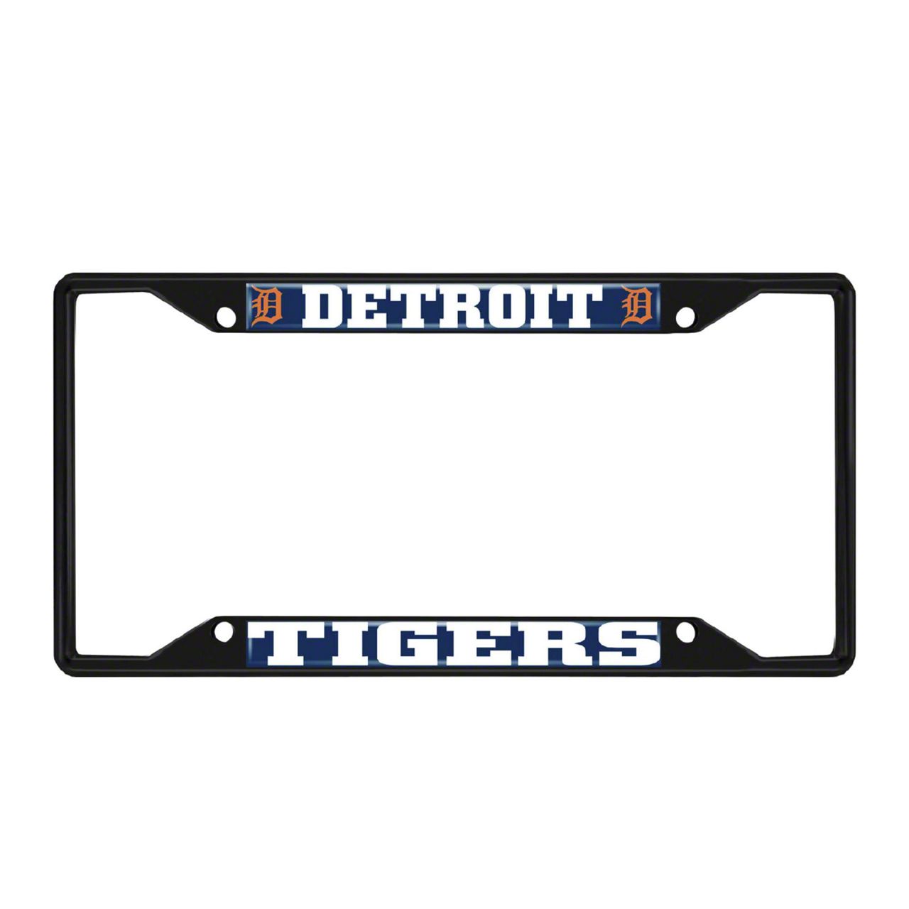 Universal AM License Plate Frame with Detroit Tigers Logo; Black and ...
