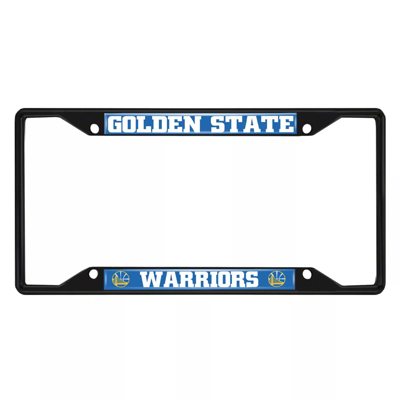 Universal AM License Plate Frame with Golden State Warriors Logo; Black ...