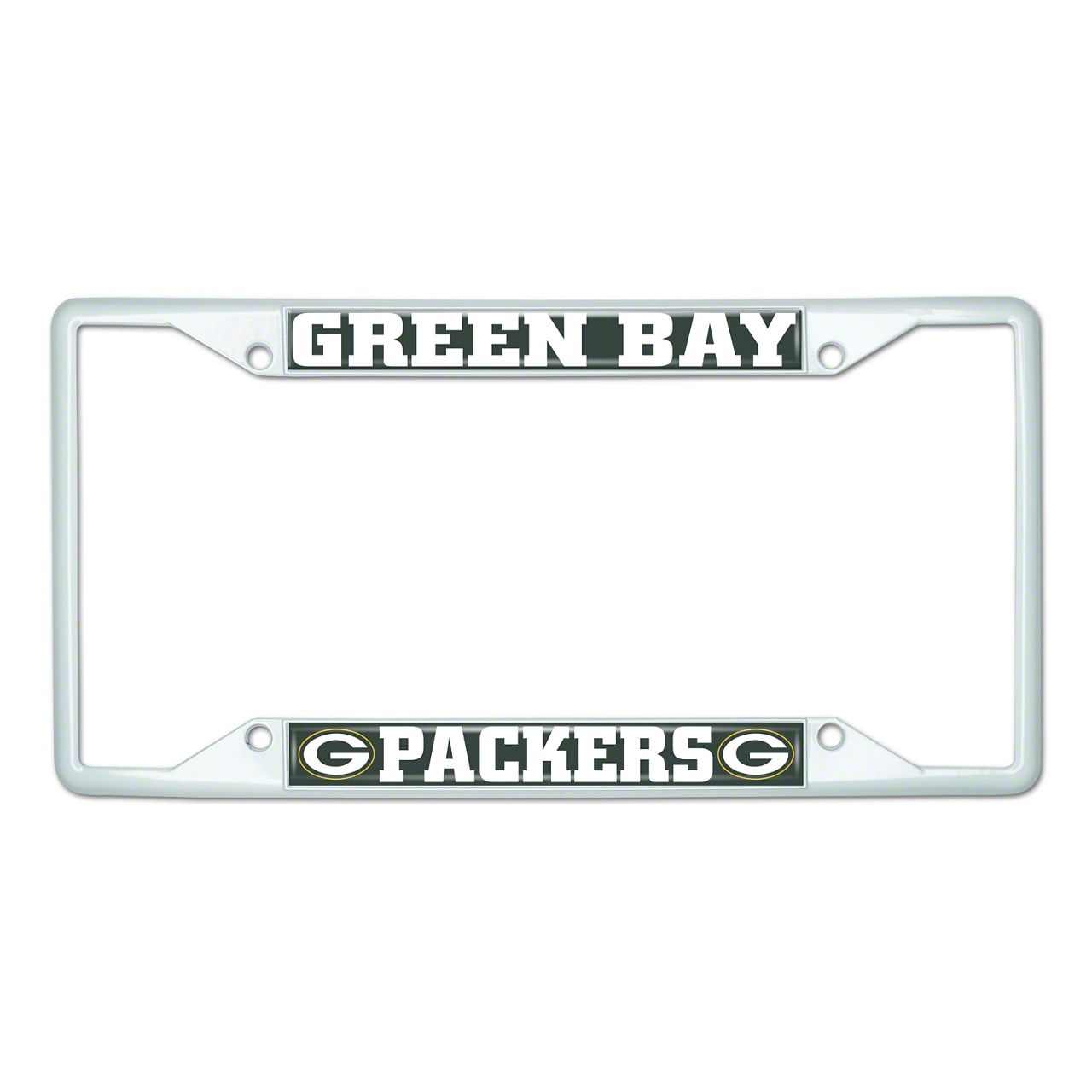 Universal AM License Plate Frame with Green Bay Packers; White ...
