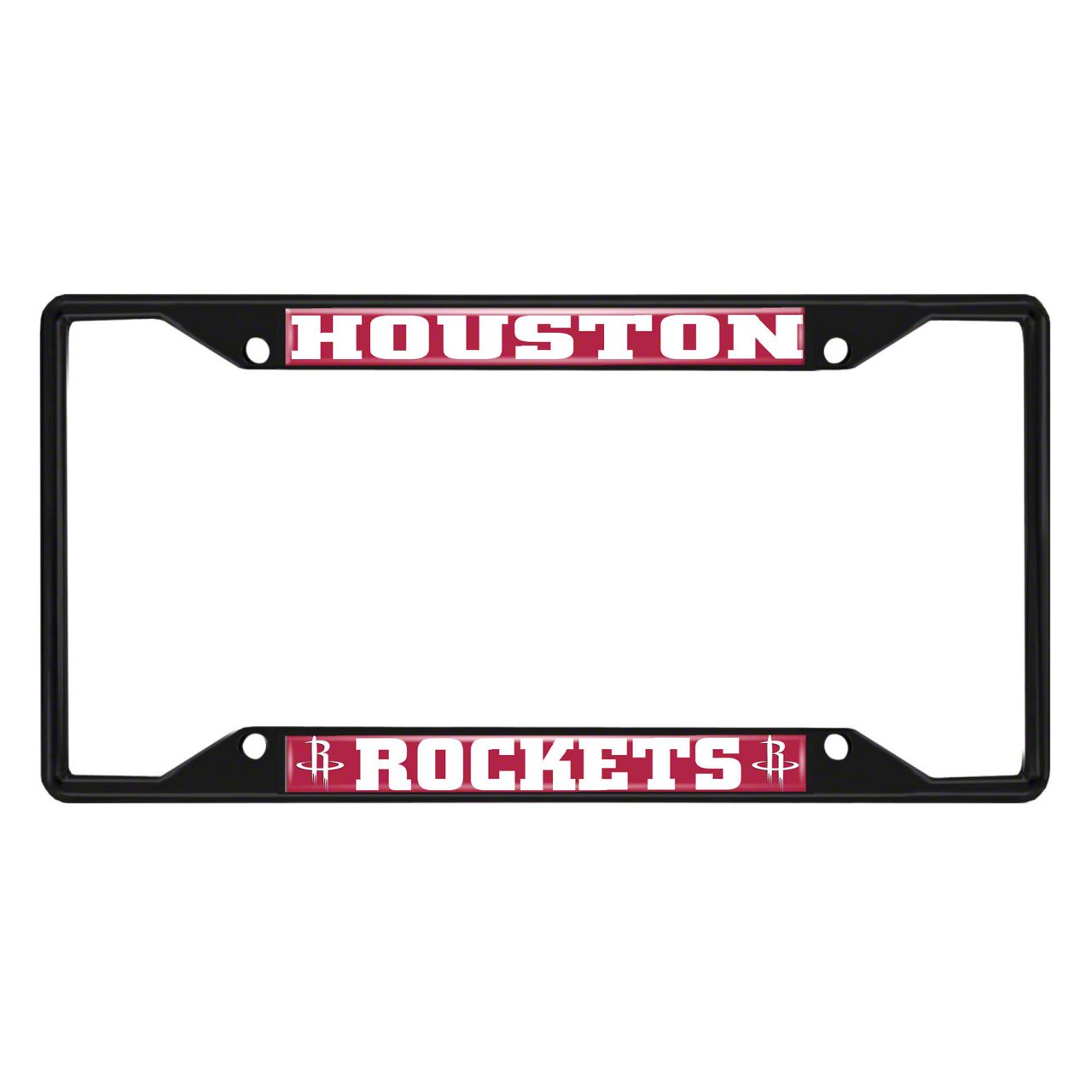 Universal AM License Plate Frame with Houston Rockets Logo; Black and ...
