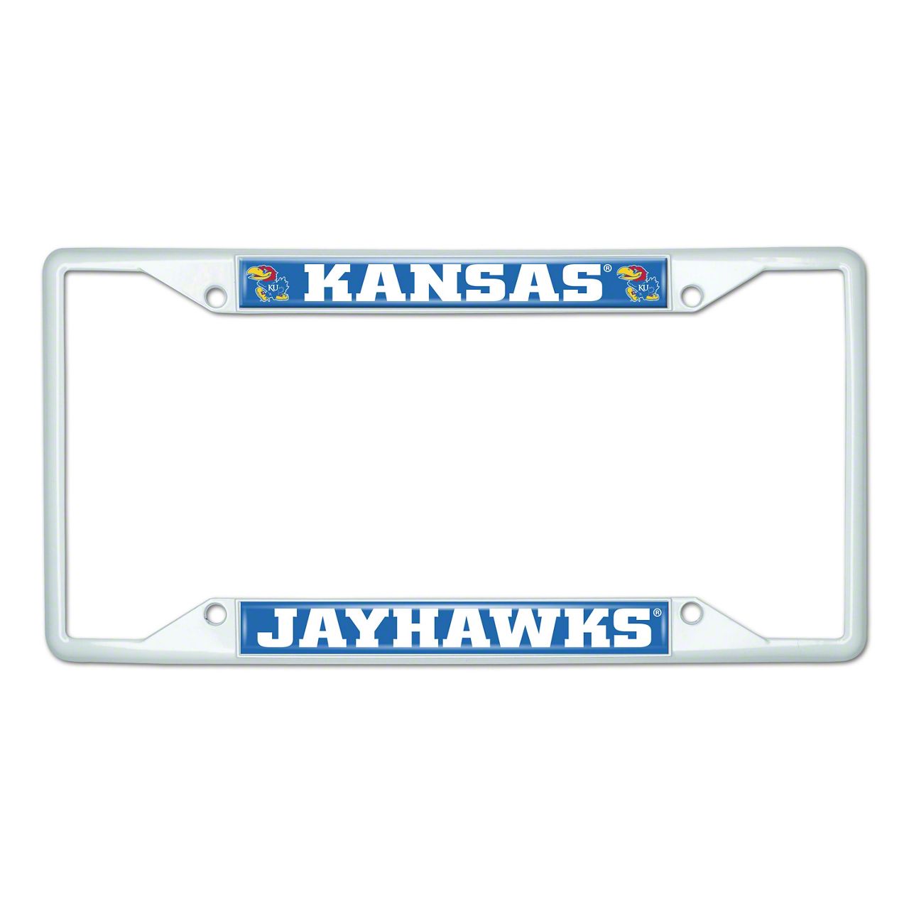 Universal AM License Plate Frame with Kansas; White (Universal; Some ...
