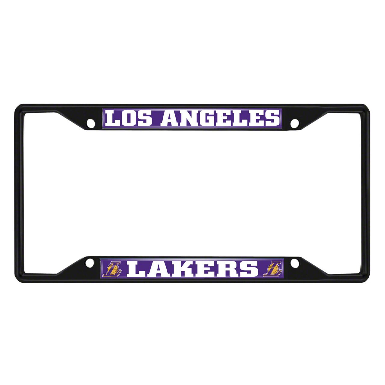 Universal AM License Plate Frame with Los Angeles Lakers Logo; Black ...