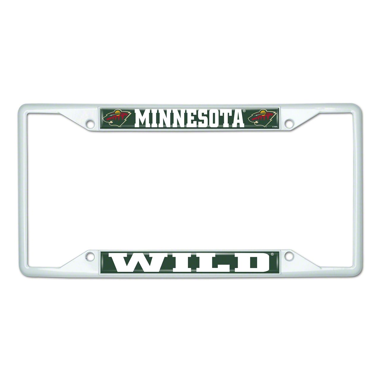 Universal AM License Plate Frame with Minnesota Wild; White (Universal ...