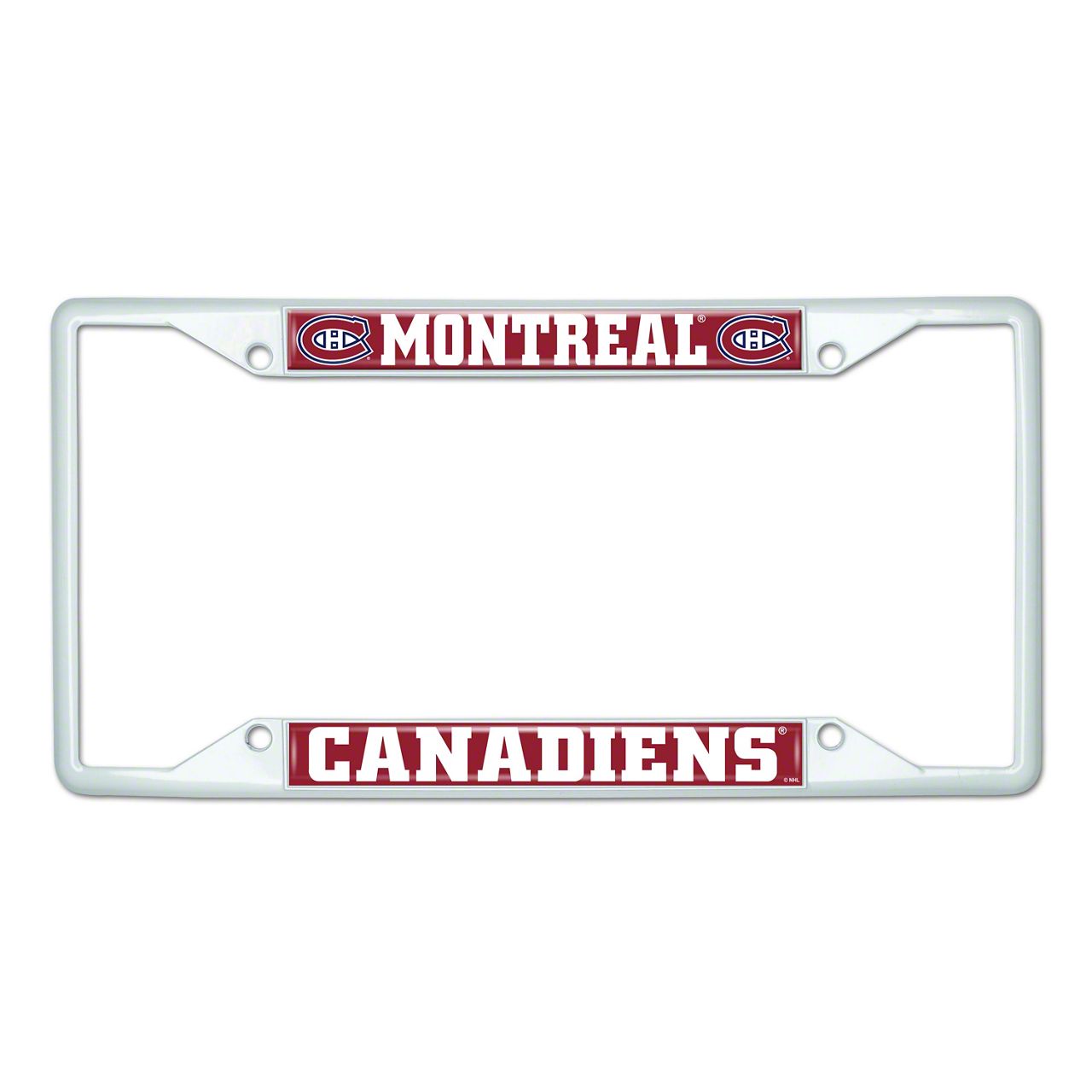 Universal AM License Plate Frame with Montreal Canadiens; White ...