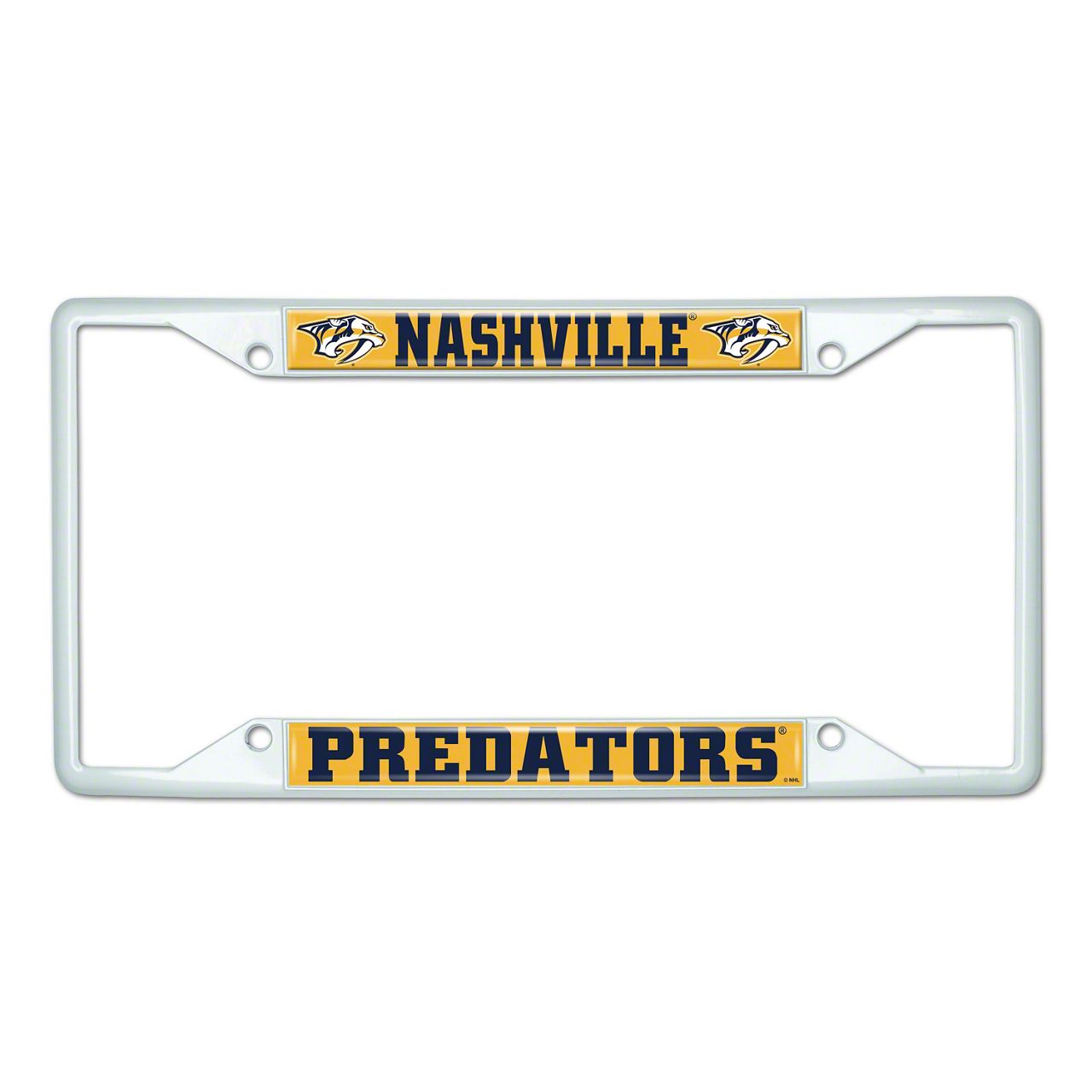Universal AM License Plate Frame with Nashville Predators; White ...