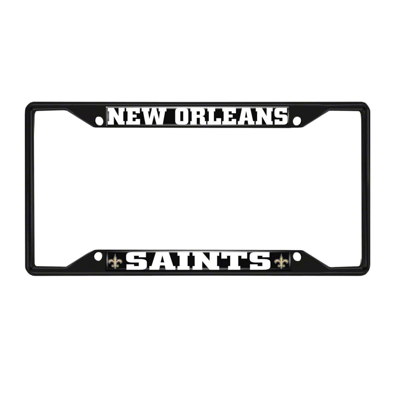 Universal AM License Plate Frame with New Orleans Saints Logo; Black ...
