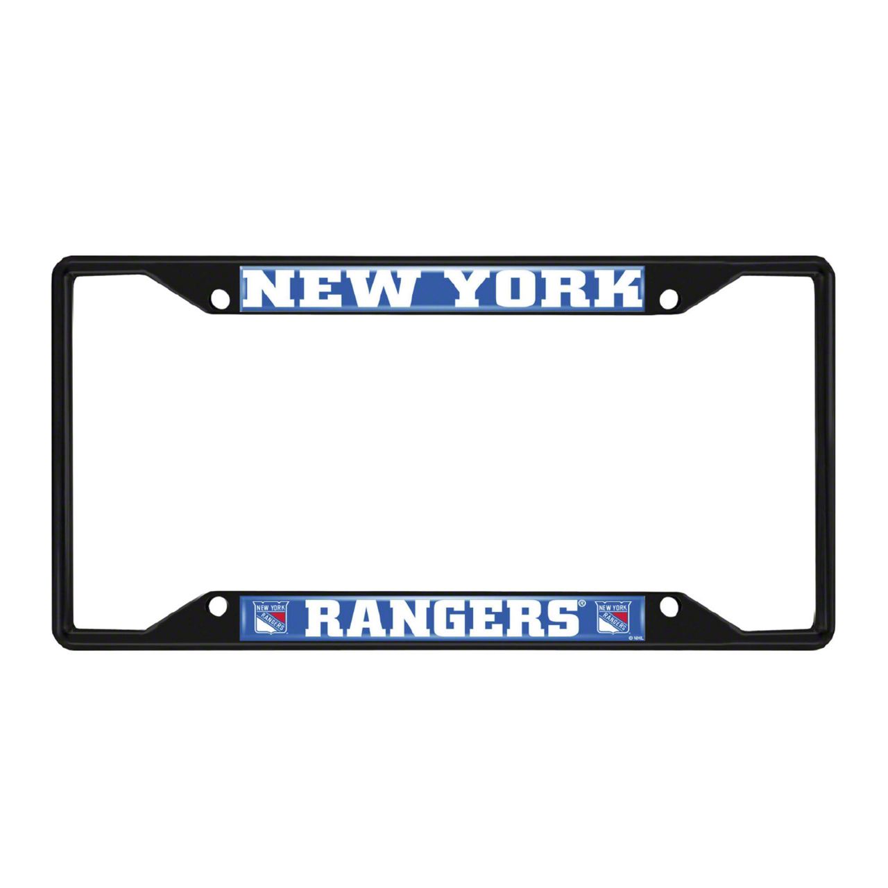 Universal AM License Plate Frame with New York Rangers Logo; Black and ...