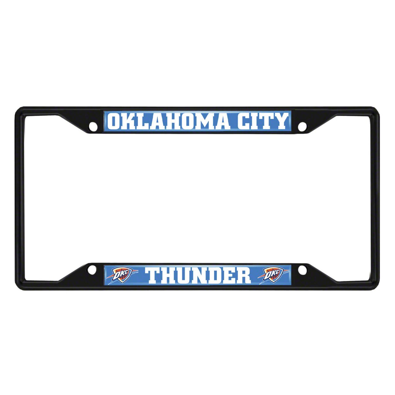 Universal AM License Plate Frame with Oklahoma City Thunder Logo; Black ...