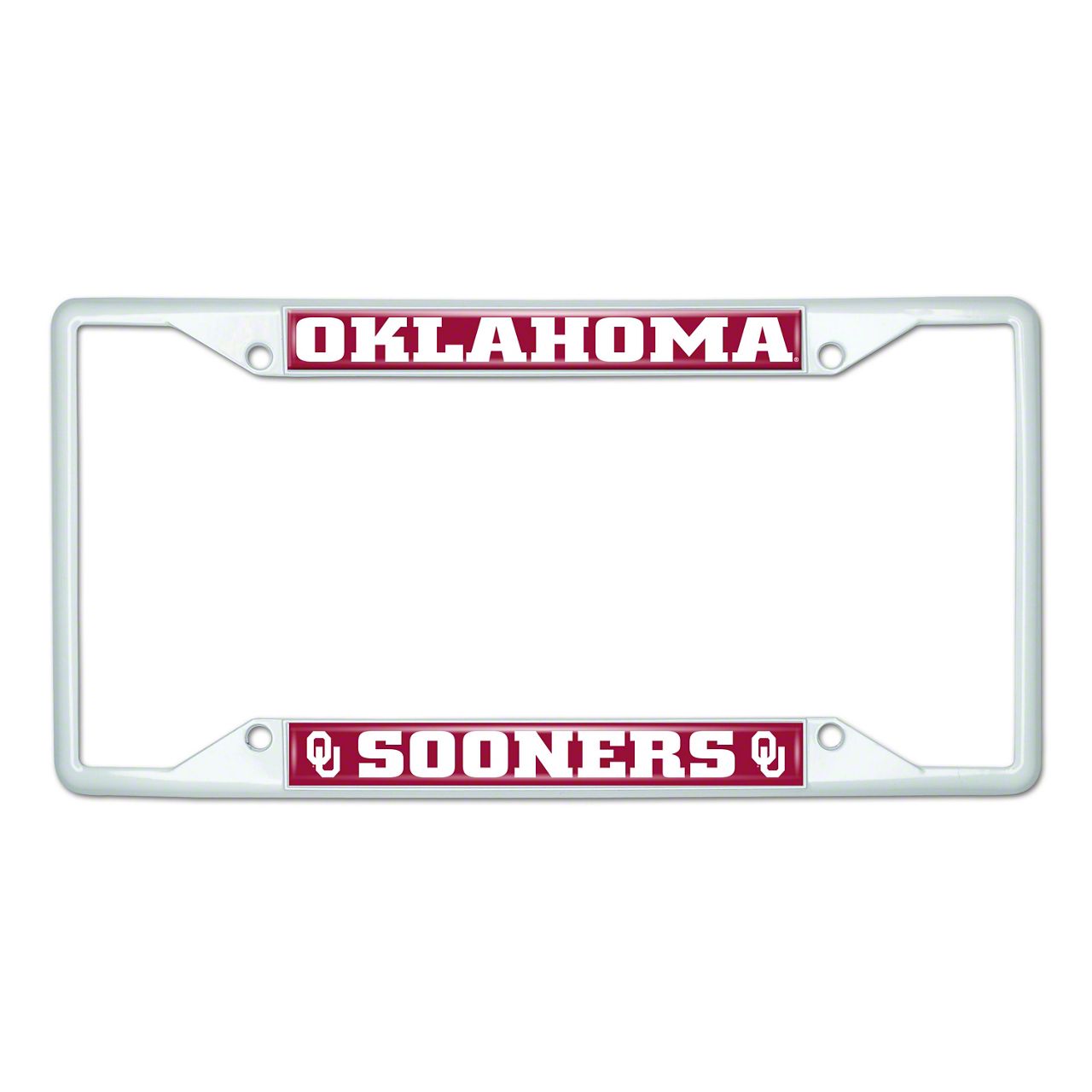Universal AM License Plate Frame with Oklahoma; White (Universal; Some ...