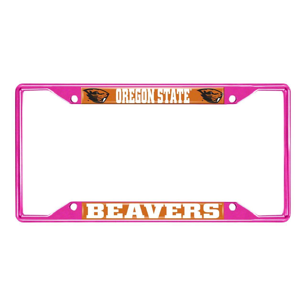 Universal AM License Plate Frame with Oregon State; Pink (Universal ...