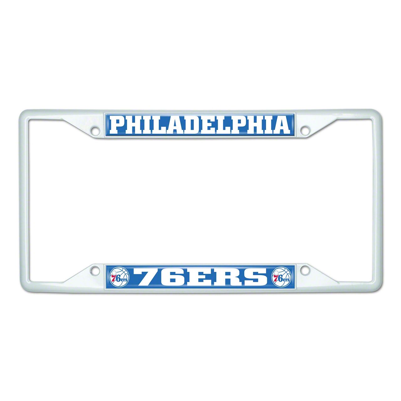 Universal AM License Plate Frame with Philadelphia 76ers; White ...