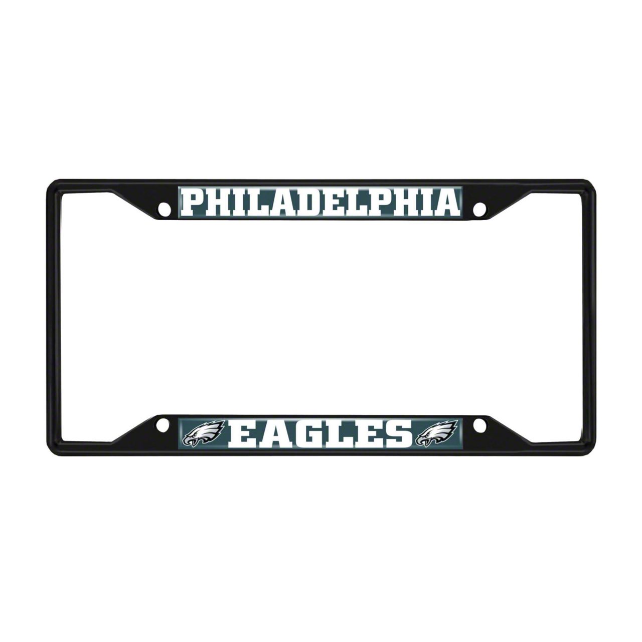 Universal AM License Plate Frame with Philadelphia Eagles Logo; Black ...