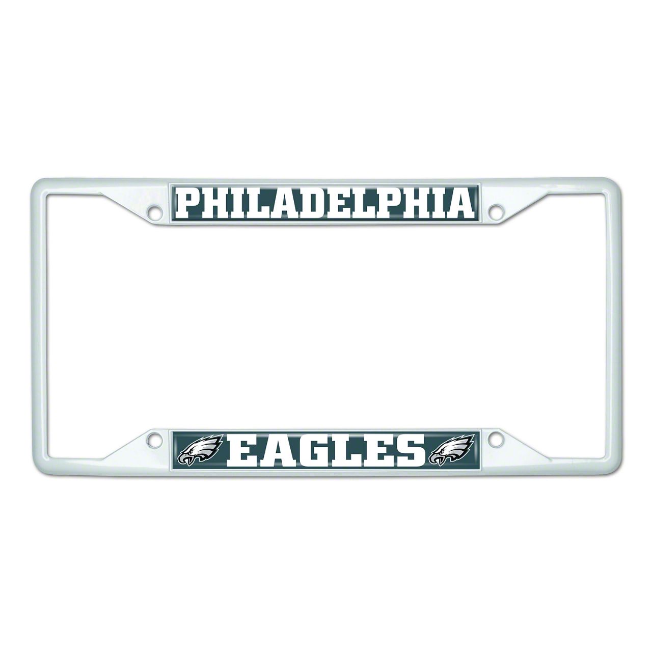 Universal AM License Plate Frame with Philadelphia Eagles; White ...