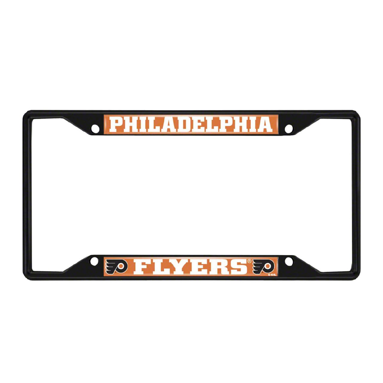 Universal AM License Plate Frame with Philadelphia Flyers Logo; Black ...