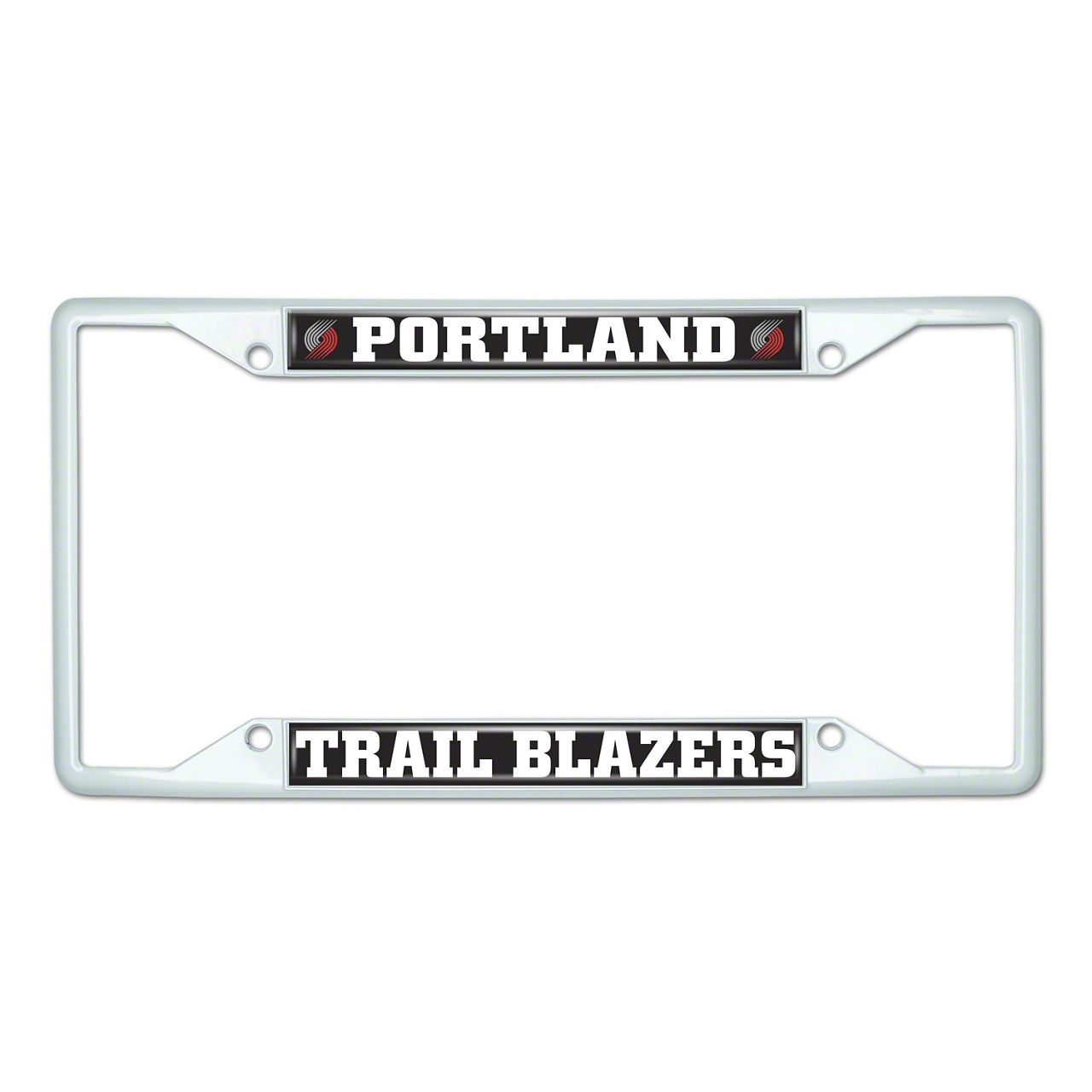 Universal AM License Plate Frame with Portland Trail Blazers; White ...