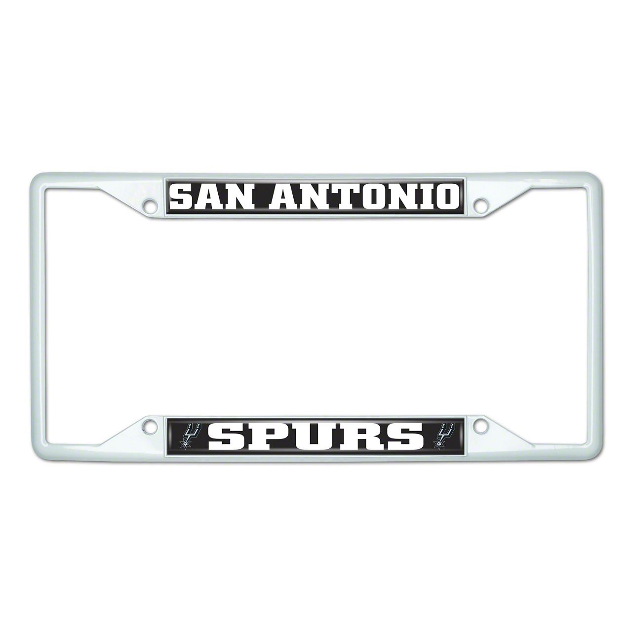 Universal AM License Plate Frame with San Antonio Spurs; White ...