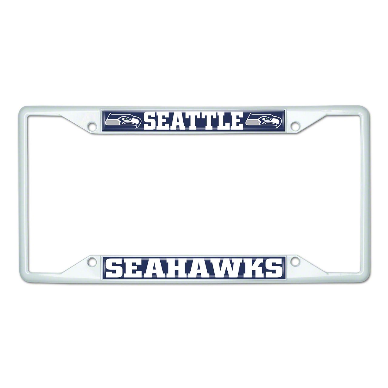 Universal AM License Plate Frame with Seattle Seahawks; White ...