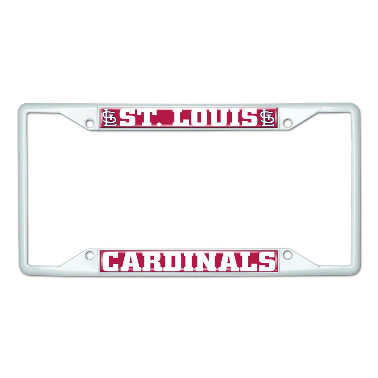 Universal AM License Plate Frame with St. Louis Cardinals; White ...