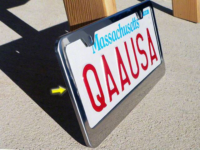 Universal AM License Plate Frame; Stainless Steel - Free Shipping