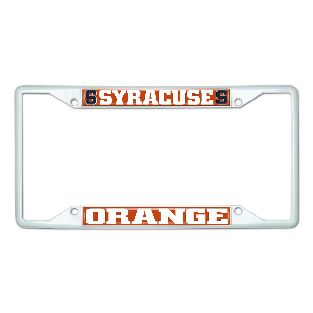 Universal AM License Plate Frame with Syracuse; White (Universal; Some ...