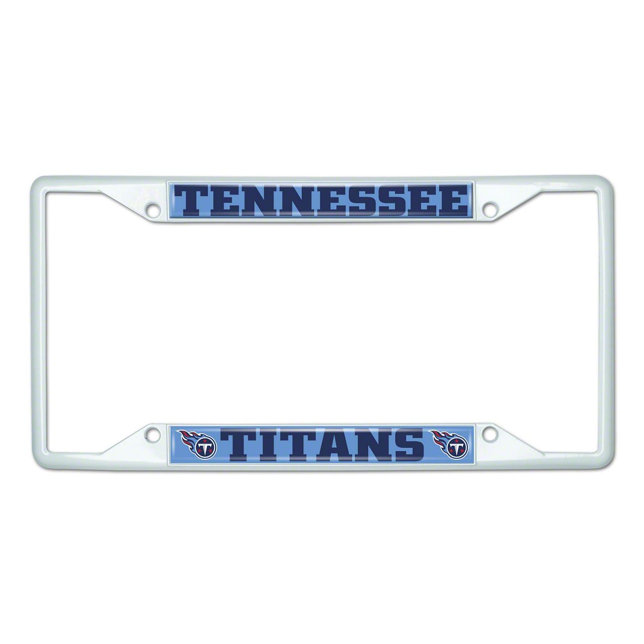 Universal AM License Plate Frame with Tennessee Titans; White ...