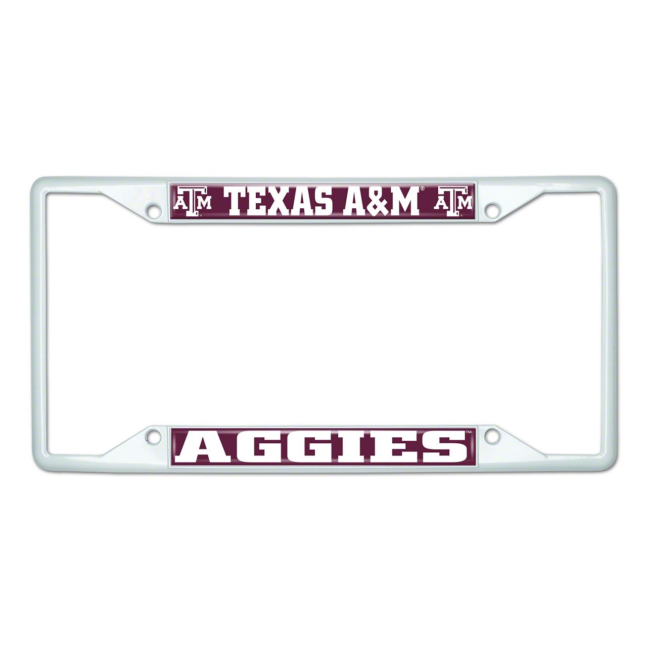 Universal AM License Plate Frame with Texas A& White (Universal; Some ...