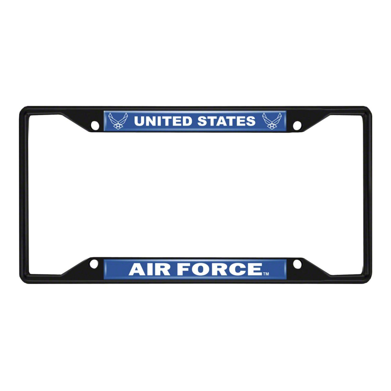 Universal AM License Plate Frame with U.S. Air Force Logo; Black and ...
